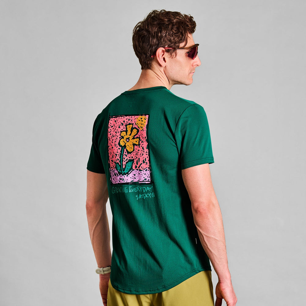 公式 SAYSKY/セイスカイ ランニングTシャツ LMRSS06c305 Flower Combat T-shirt - Green [メンズ]
